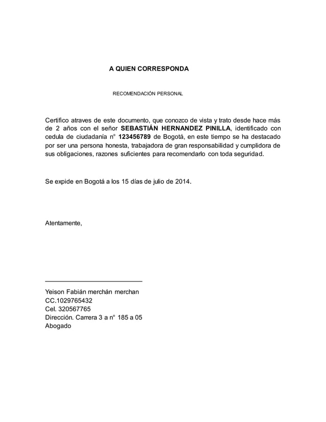 Modelo De Carta De Referencia Personal Assistente Administrativo ... Modelo De Carta De Referencia Personal Assistente Administrativo ...