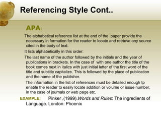 Referencin and citation | PPT