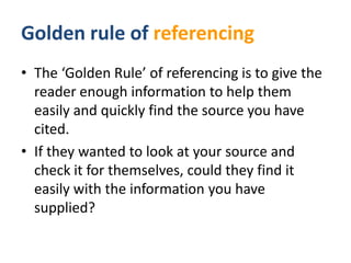 Referencing & citation | PPT
