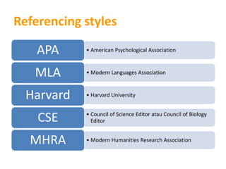 Referencing & citation | PPT