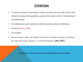 Referencing and Citation | PPTX