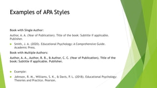 Referencing and Its Styles And Citation.pptx