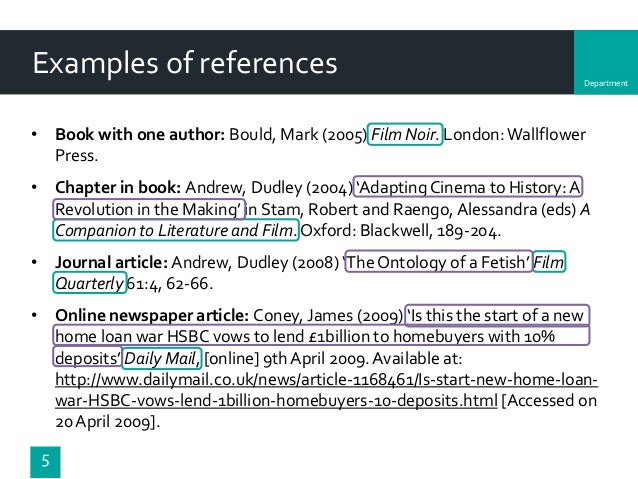 Referencing and Referencing Tools Media Arts