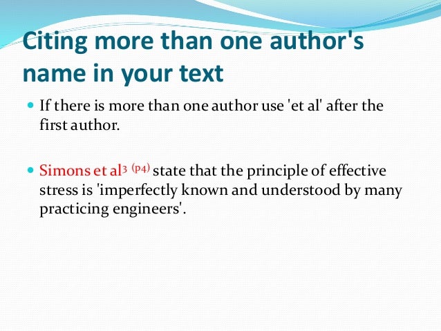 Referencing citation