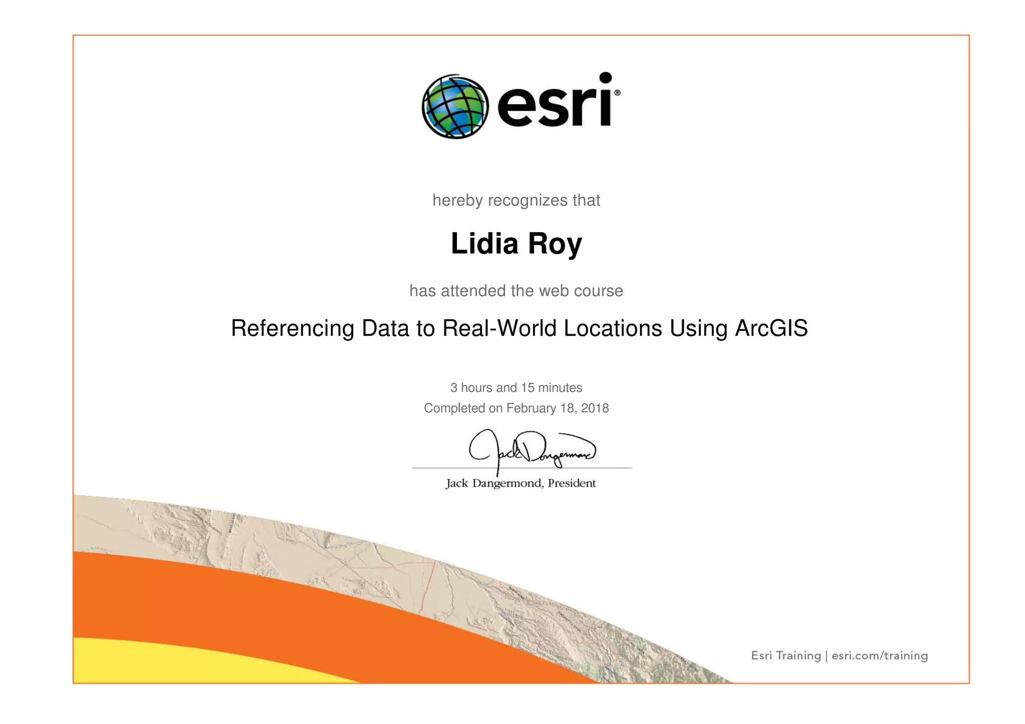 Referencing data to real world locations using ArcGIS-certificate | PDF