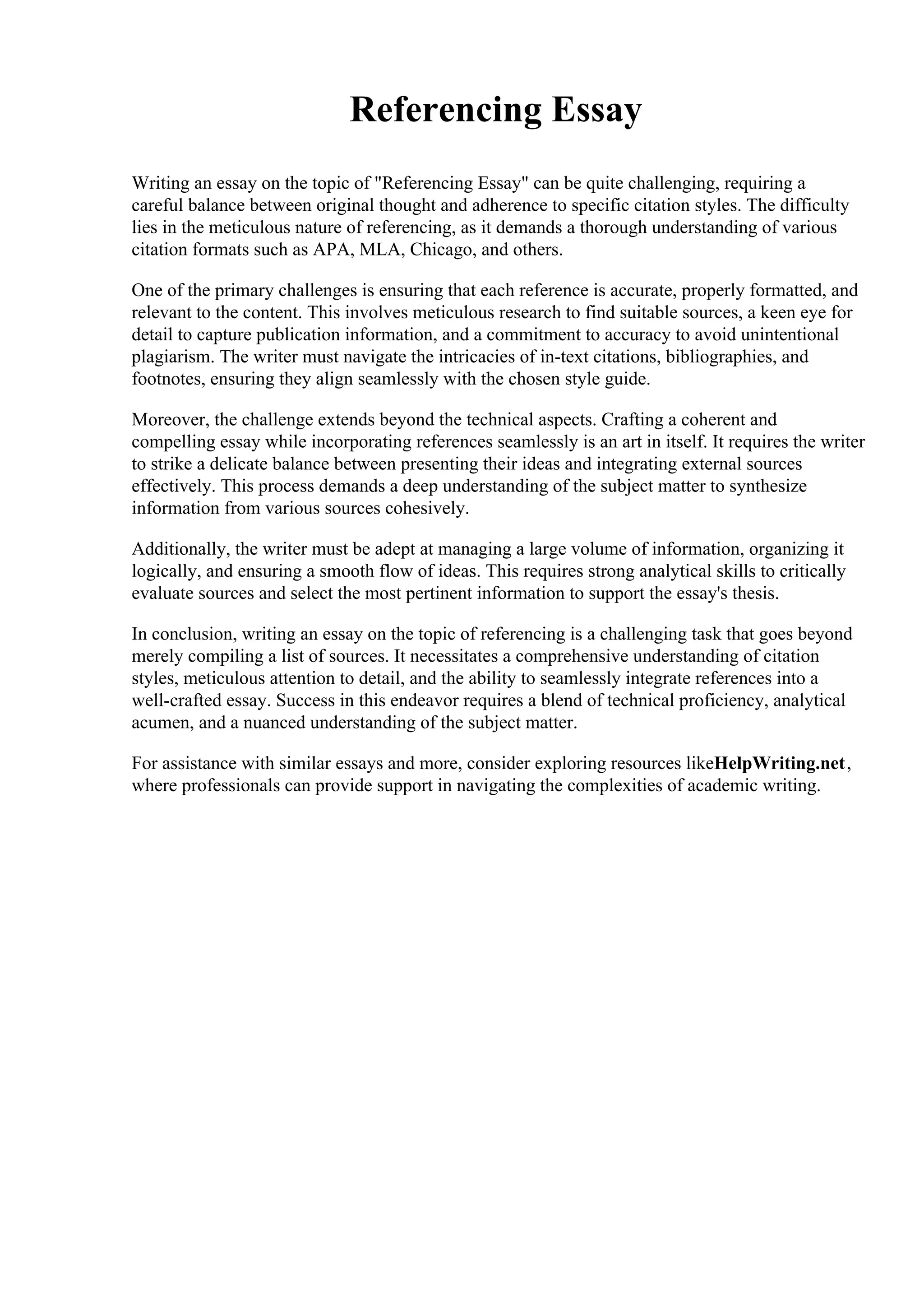 Referencing Essay | PDF