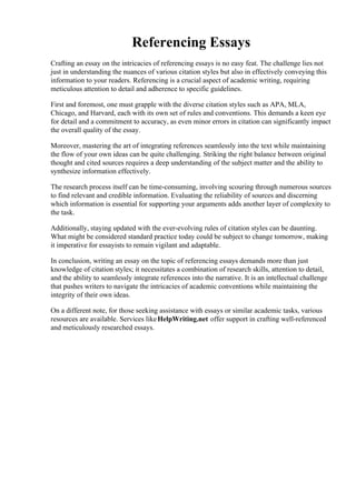 Referencing Essays | PDF