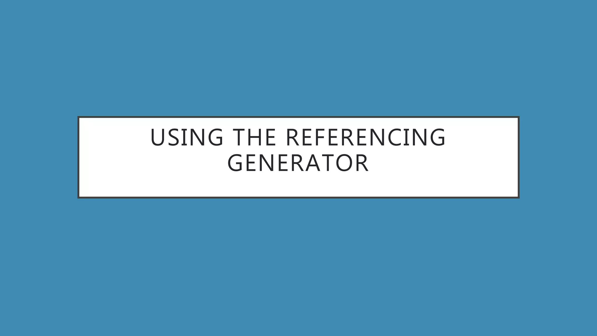 2021 Referencing generator for Junior Library | PPT