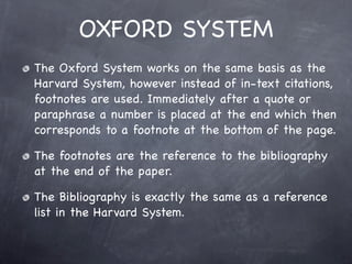 Referencing harvard and oxford | PPT