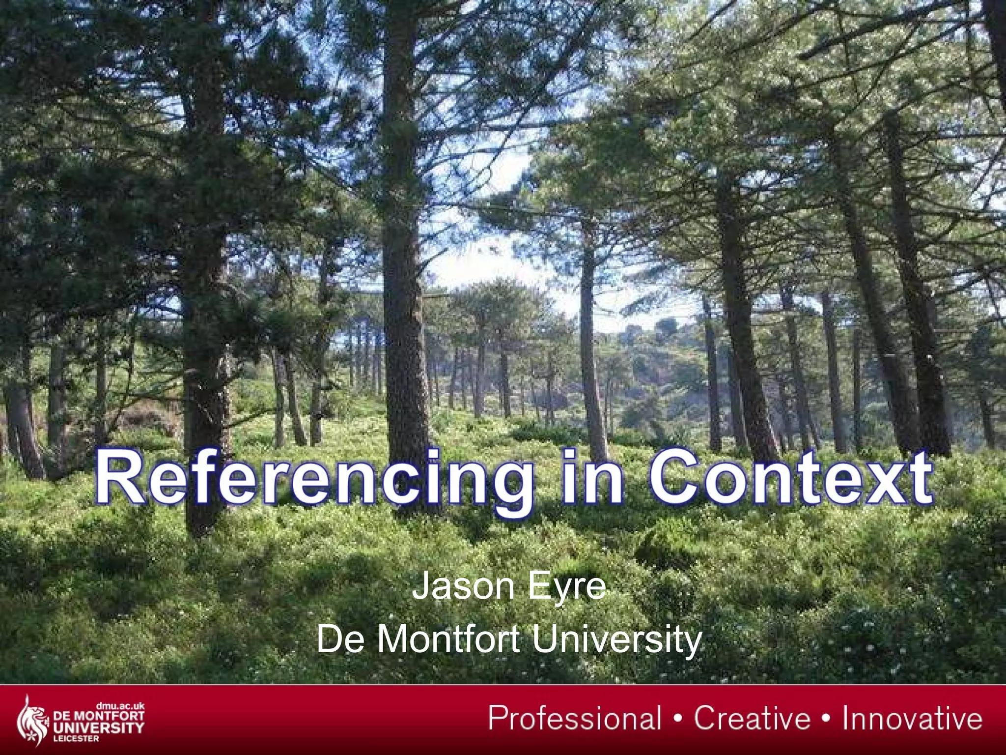 Referencing In Context | PPT