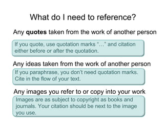 Referencing jan09 | PPT | Books and Literature