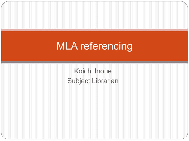MLA referencing | PPT