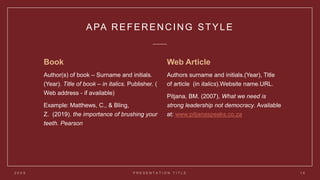 An introduction to referencing | PPTX | Resume Writing and Advice | Job ...