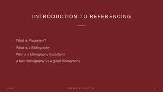 An introduction to referencing | PPTX | Resume Writing and Advice | Job Search