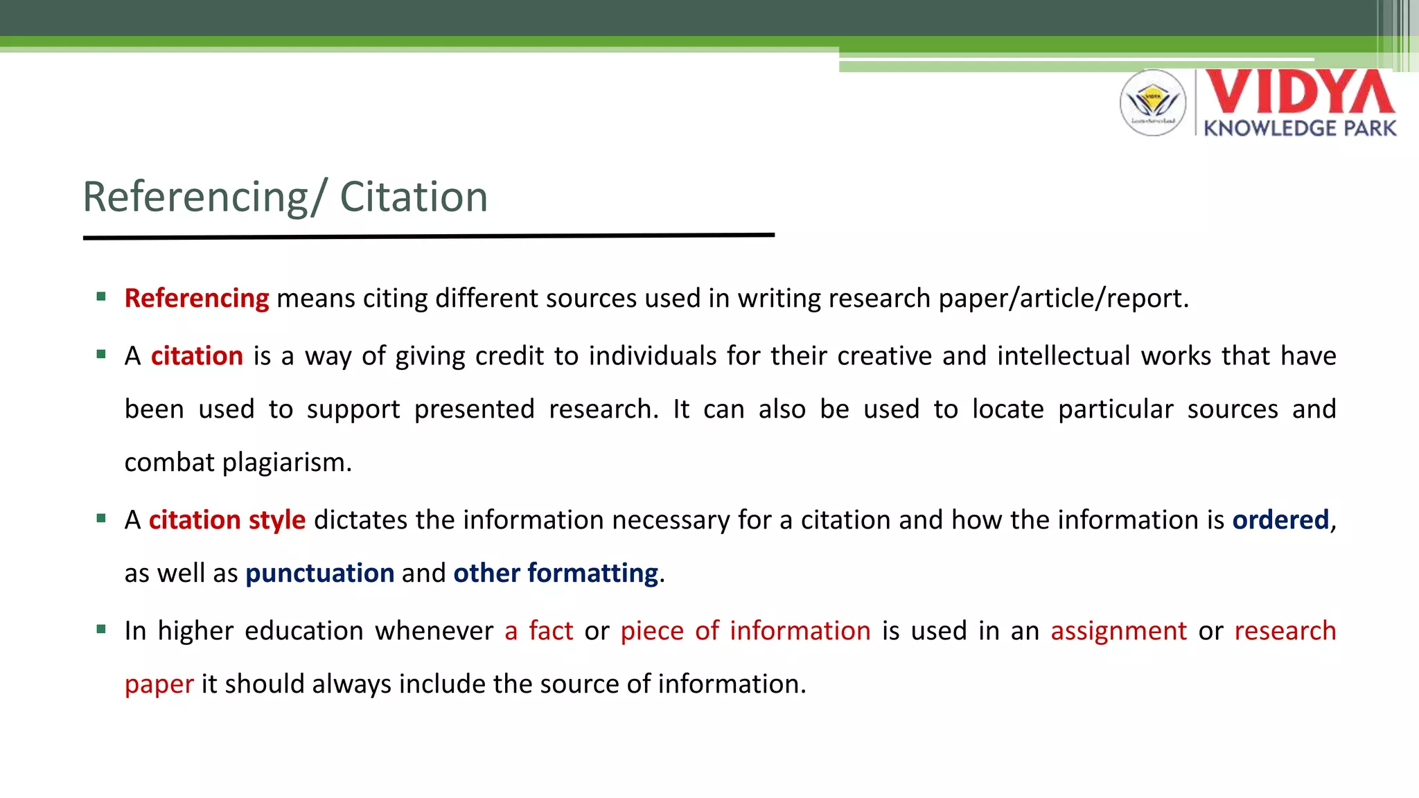 Referencing and Its Styles | PPTX