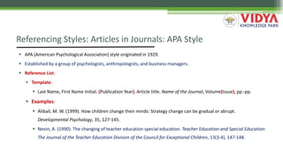 Referencing and Its Styles | PPTX