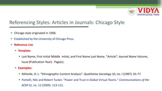Referencing and Its Styles | PPTX