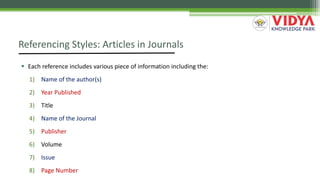 Referencing and Its Styles | PPTX