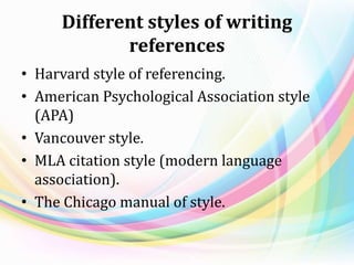 Referencing styles | PPTX