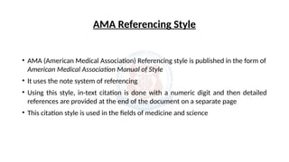 Referencing styles.pptx- Dr. Debendra Suman | PPTX