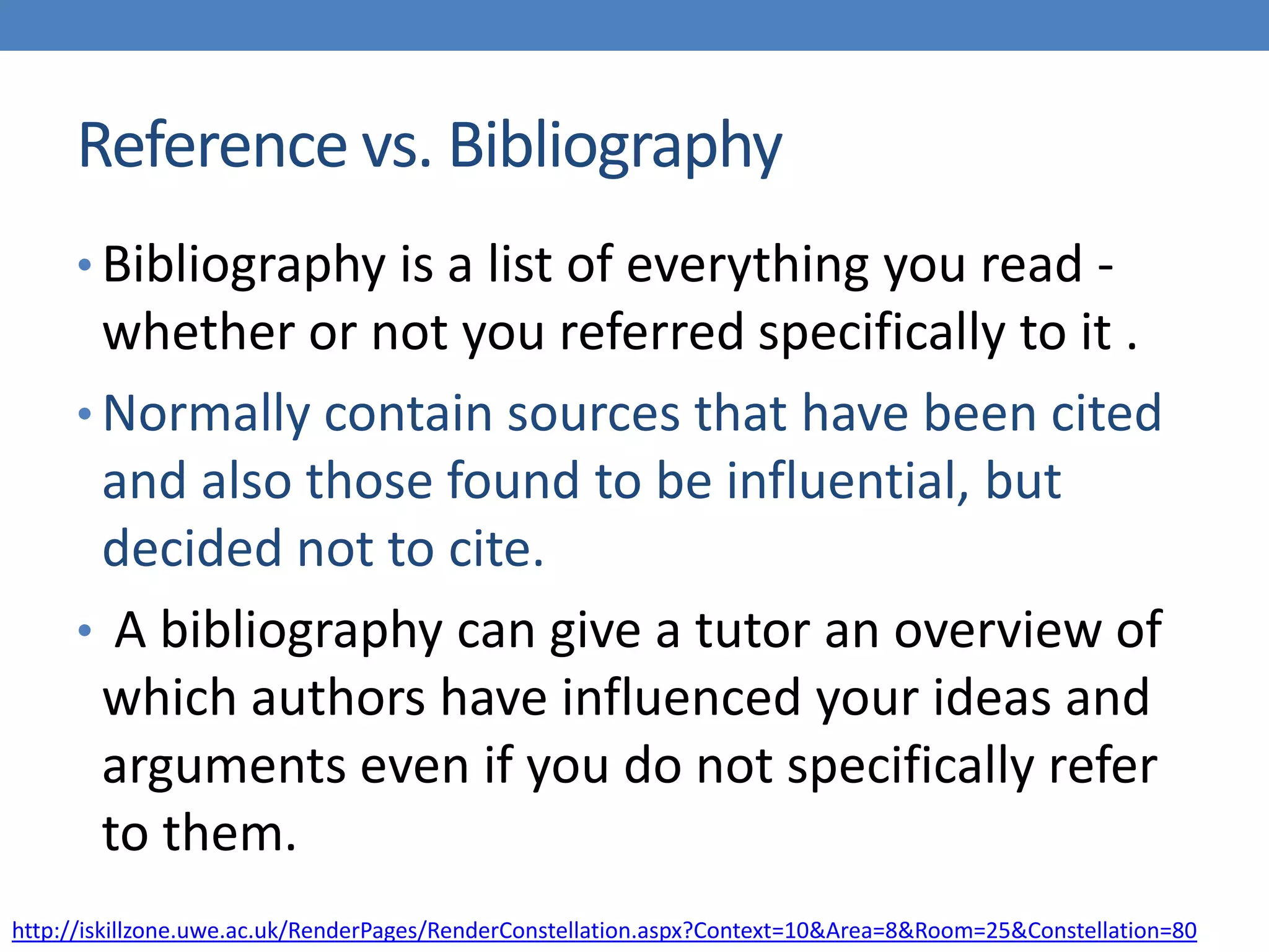 Referencing styles & Bibliography | PPTX