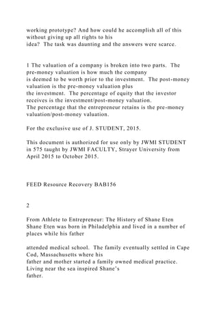 Referencing the FEED Resource Recovery” case study, write a 5–7 p.docx