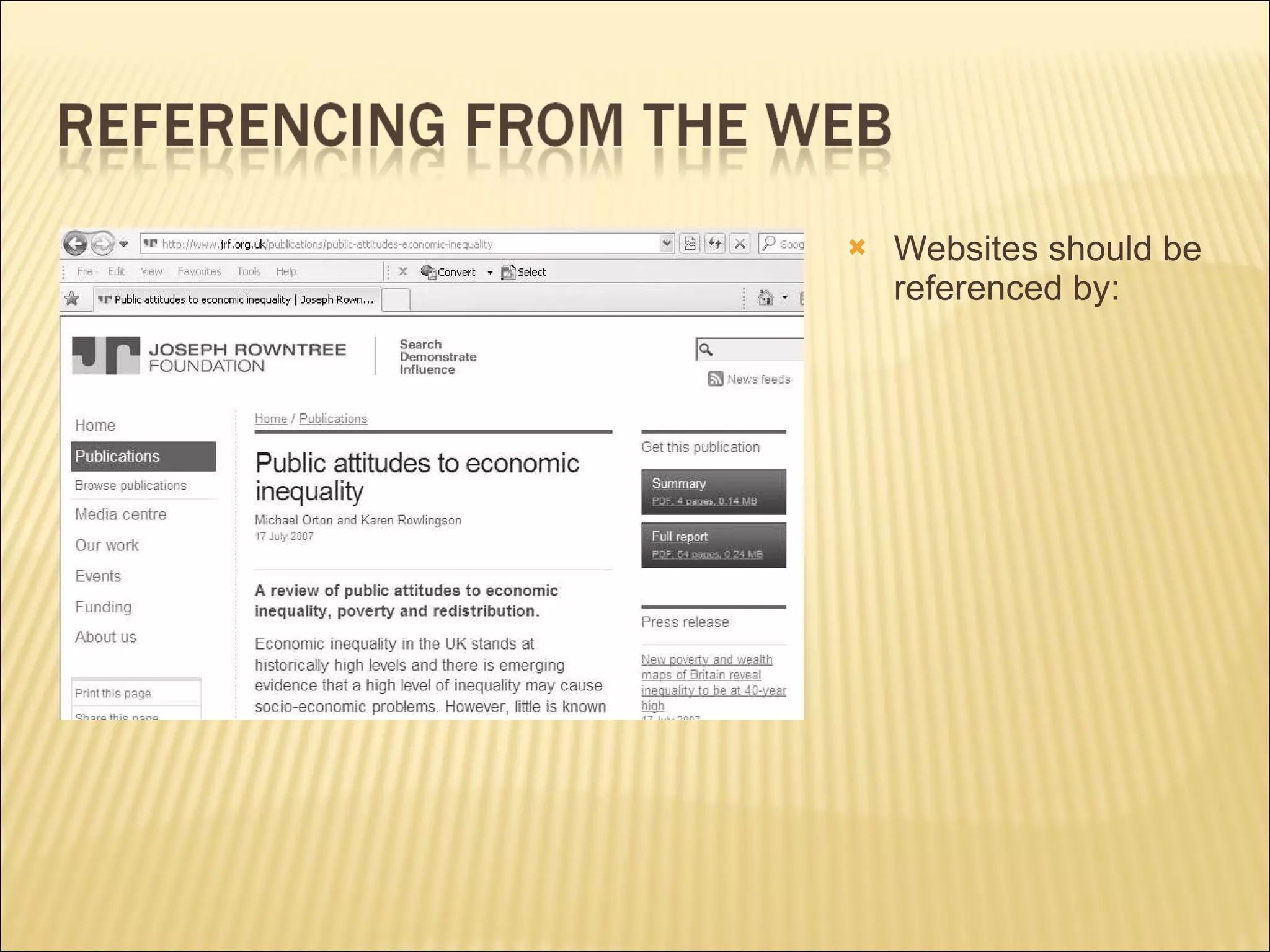 Referencing web | PPT | Web Development | Internet