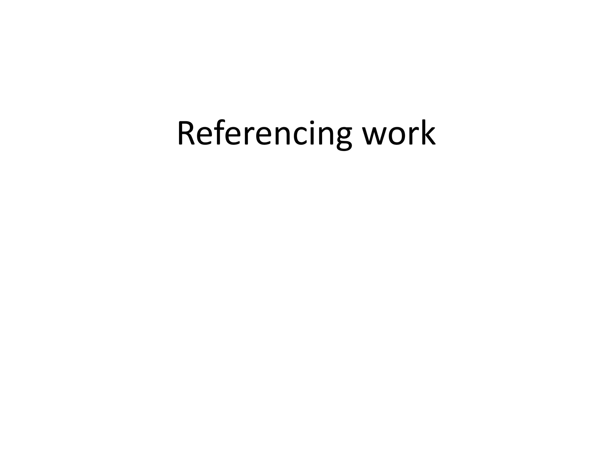Referencing work | PPT
