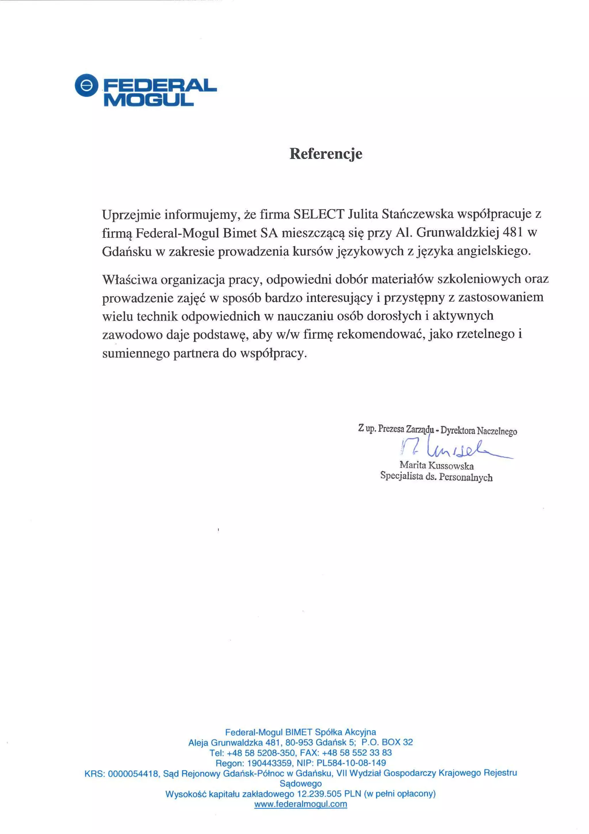 Referencje firmowe. | PDF