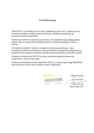 Referencje firmowe. | PDF