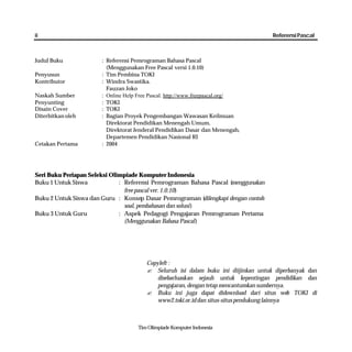 Referensi pemrograman bahasa pascal | PDF