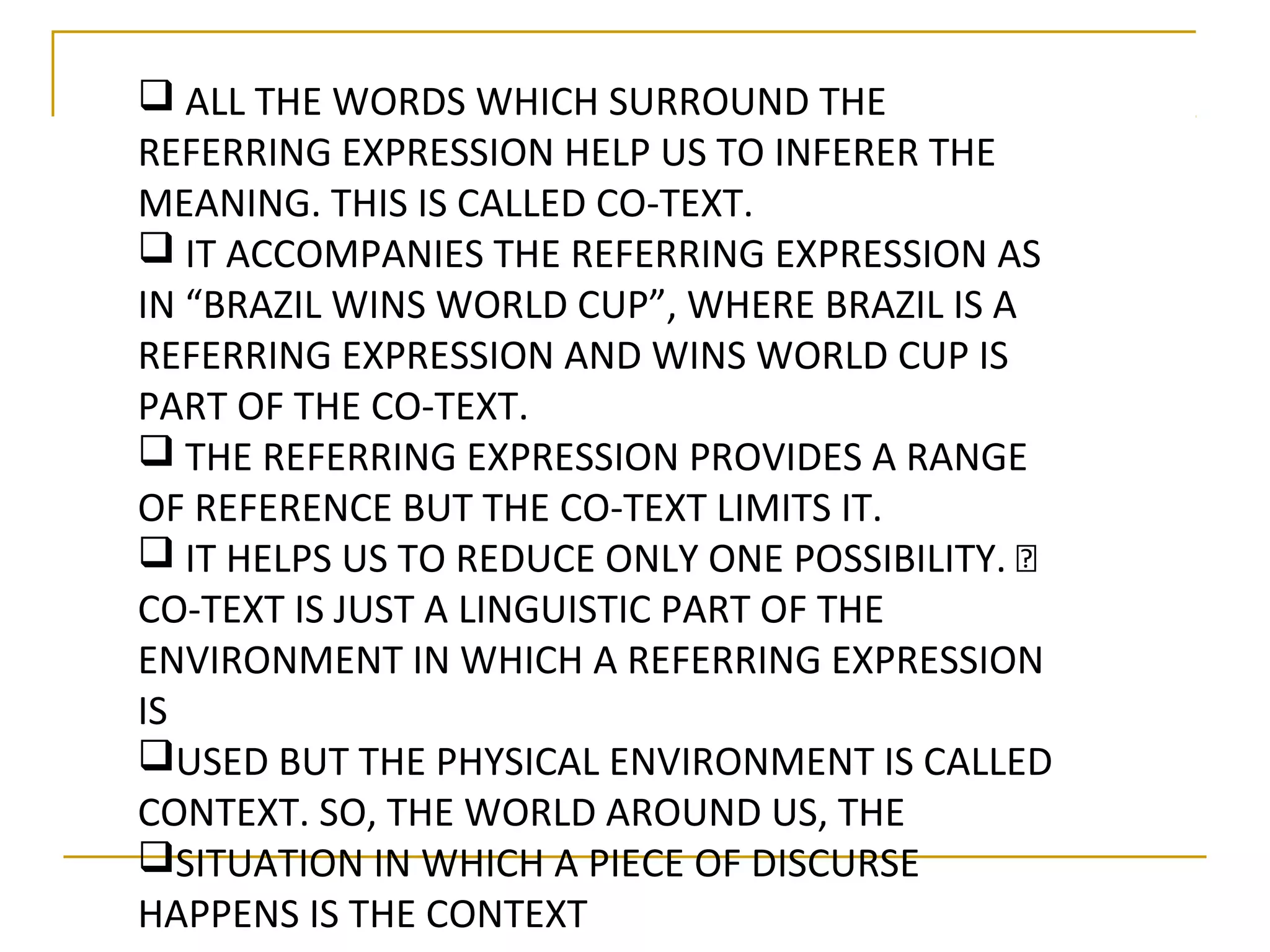 Referential and attributive uses chapter 3, George Yule | PPT