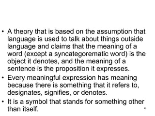 Referential_Theory A semantic theory to define function of words! | PPT