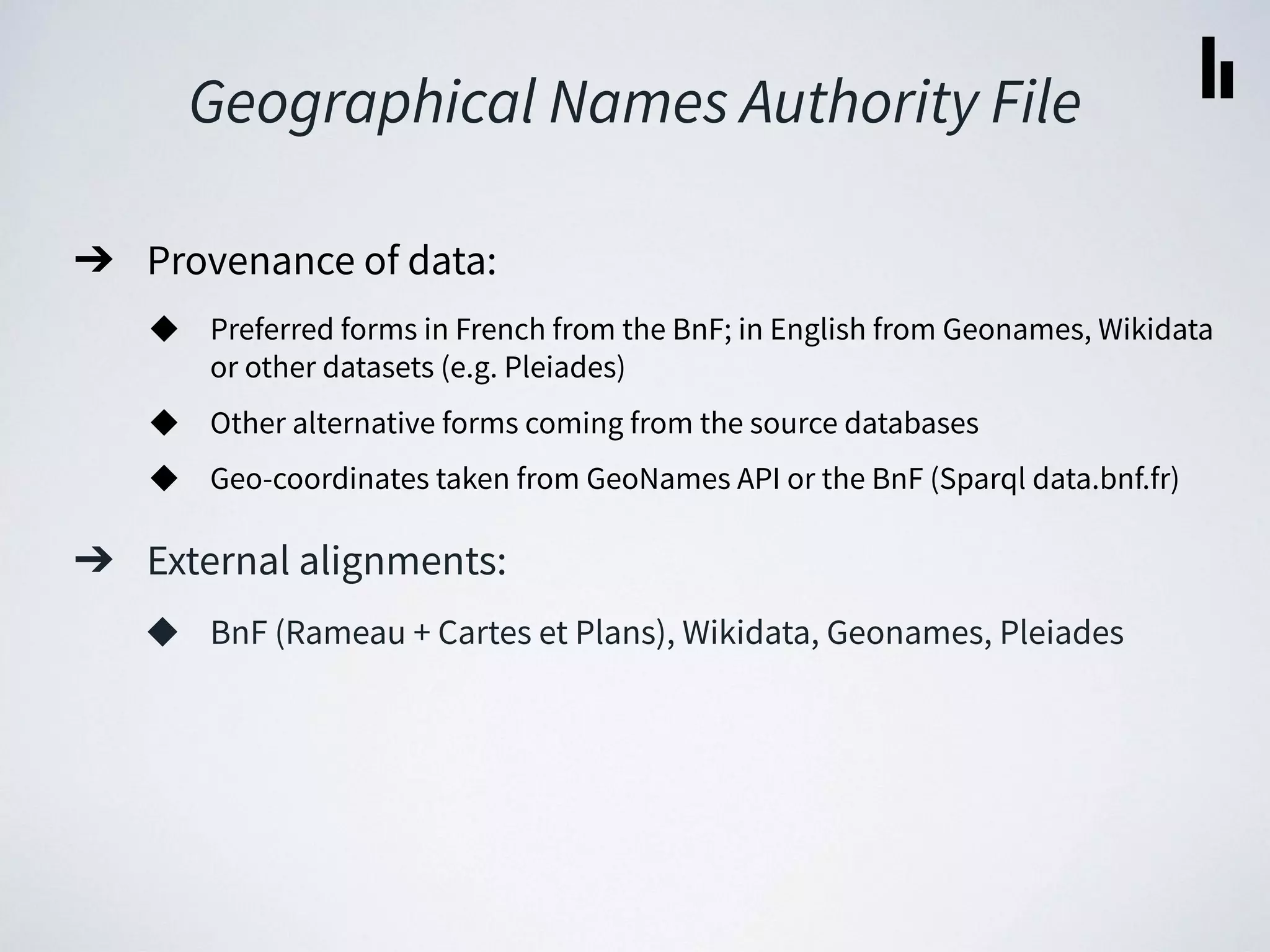 The Biblissima Authority File of Geographical Names | PPT