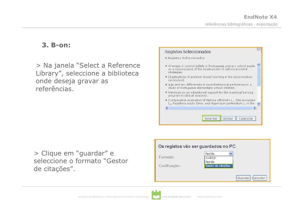 EndNote X4: Referência bibliográficas - exportação