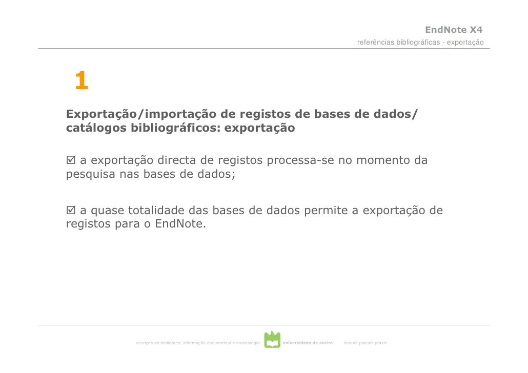 EndNote X4: Referência bibliográficas - exportação