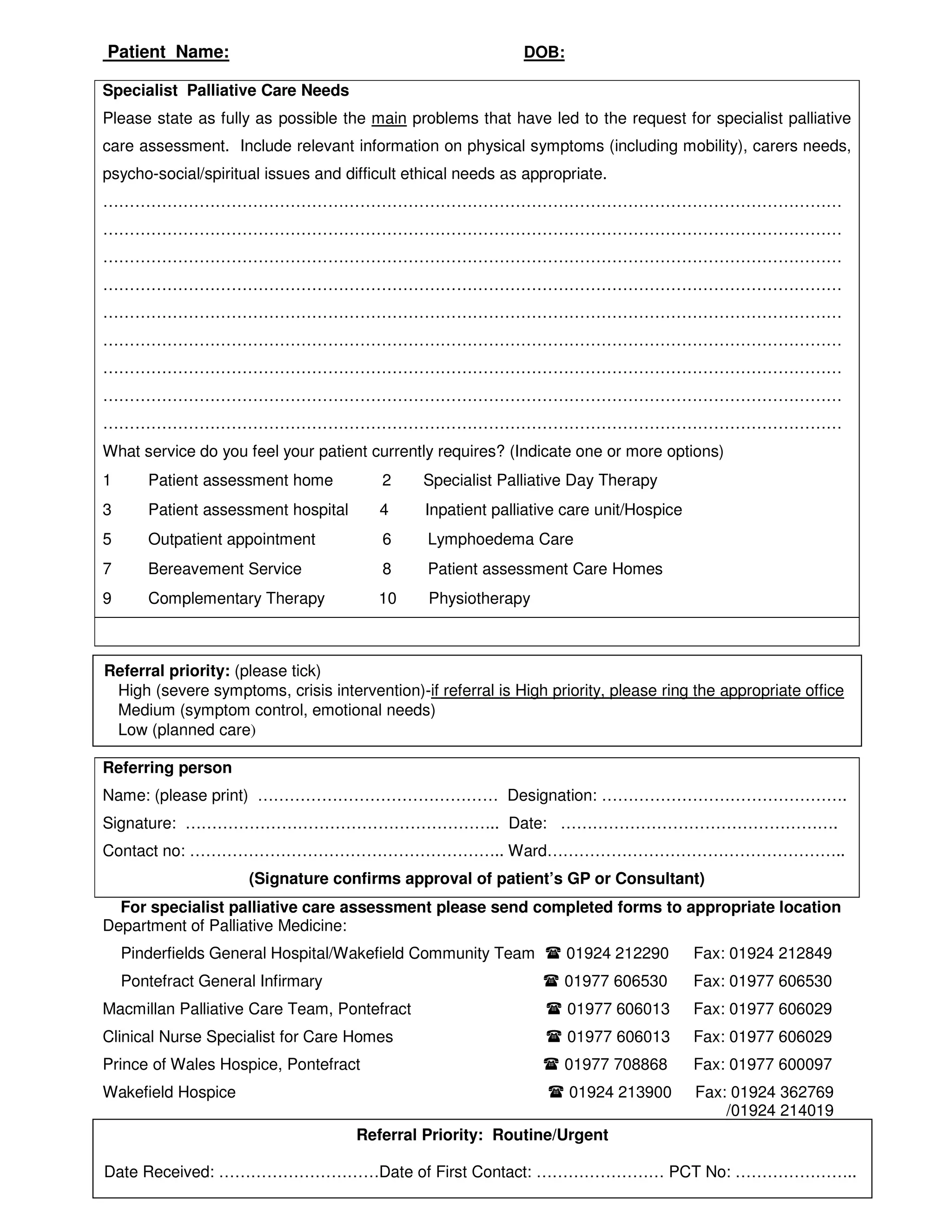Patient Referal Form | PDF