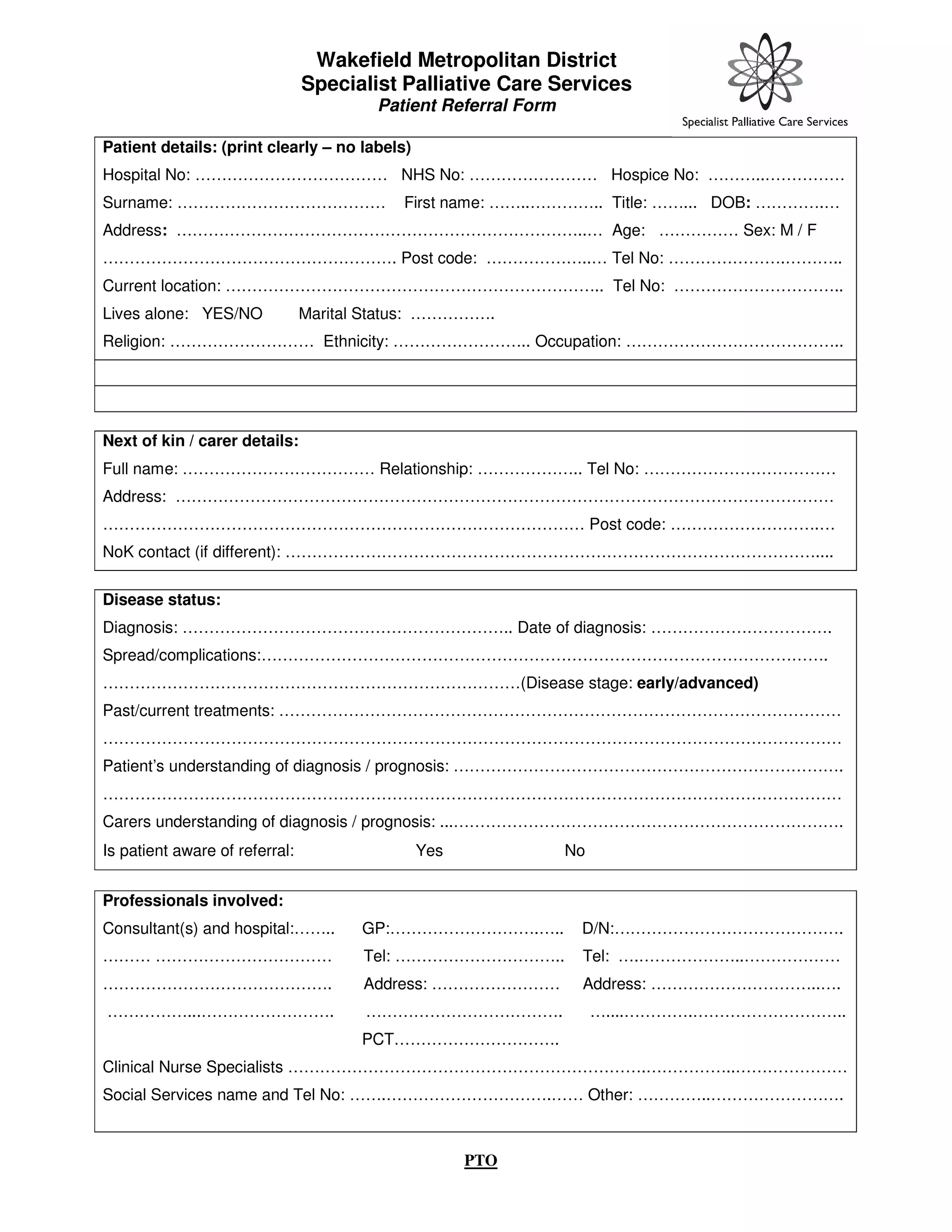 Patient Referal Form | PDF