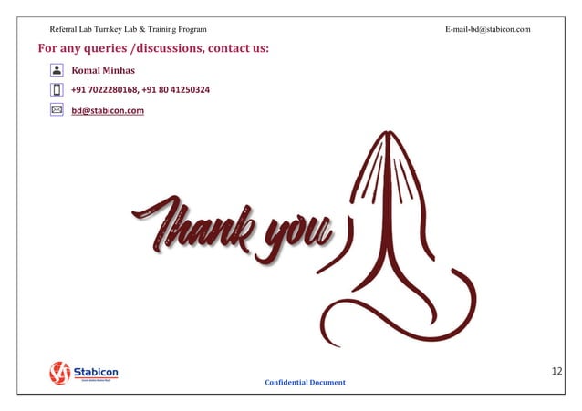 Referral Laboratory, Turnkey Laboratory & Training Program | PDF