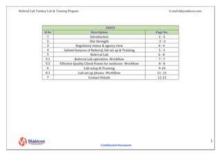 Referral Laboratory, Turnkey Laboratory & Training Program | PDF