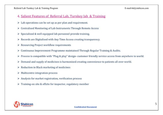 Referral Laboratory, Turnkey Laboratory & Training Program | PDF