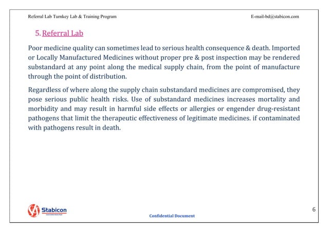 Referral Laboratory, Turnkey Laboratory & Training Program | PDF
