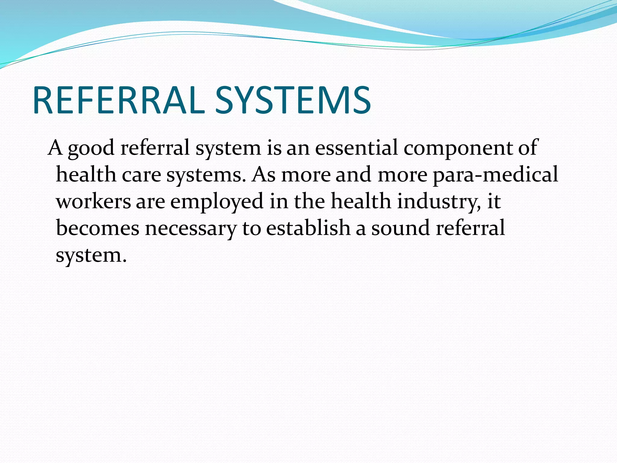 Referral system Unit - VII | PPTX