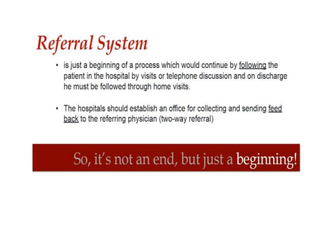 Referral system Community Health Nursing | PPTX | Healthcare Industry | Industries