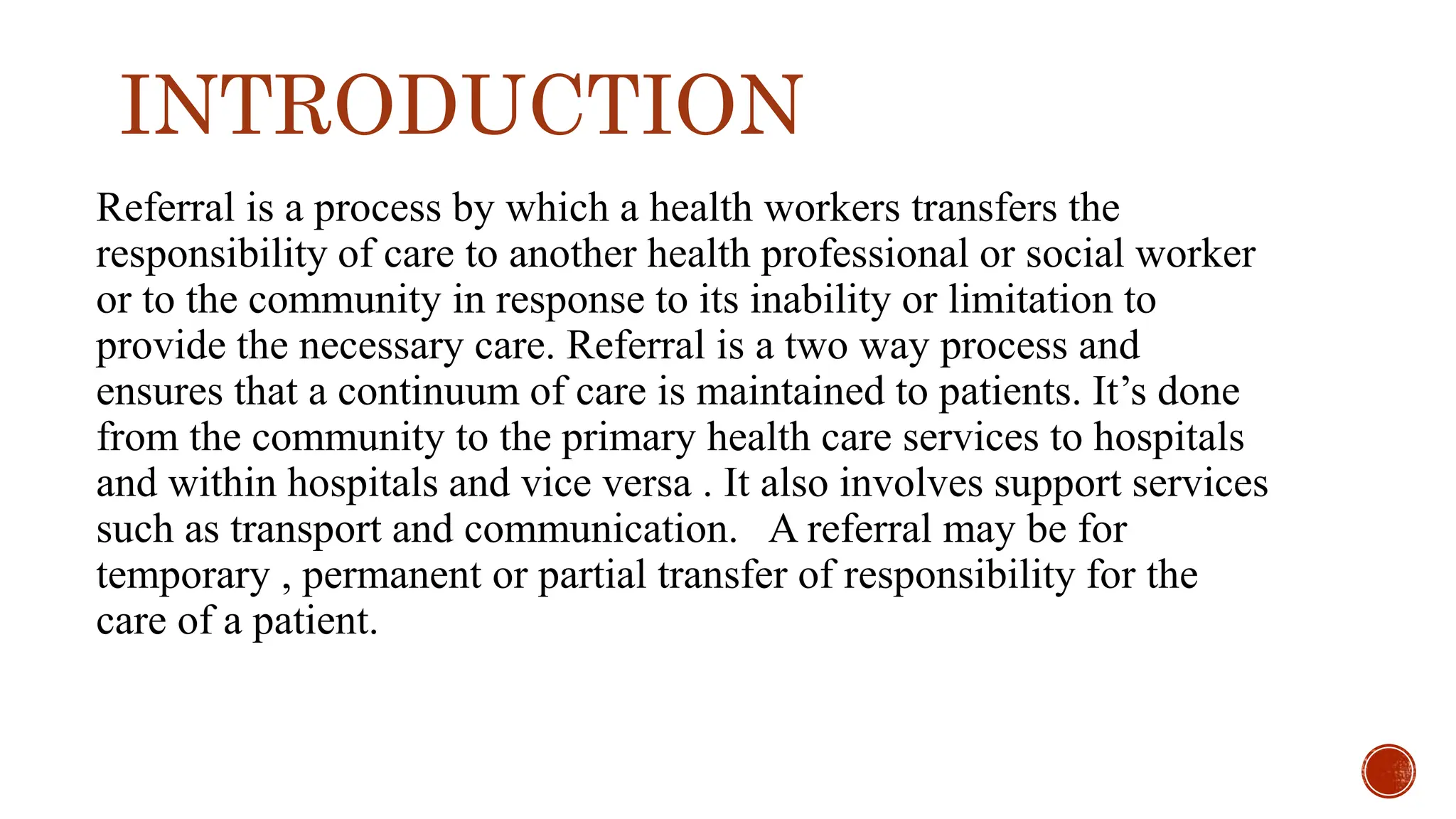 Referral System.pptxbsc nursing community health nursing | PPTX