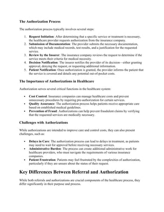 Referral vs. Authorization: Understanding the Key Differences in Healthcare | DOCX