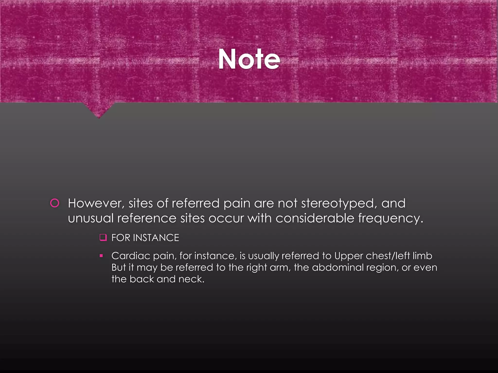 Referred Pain (Physiology Seminar) | PPTX