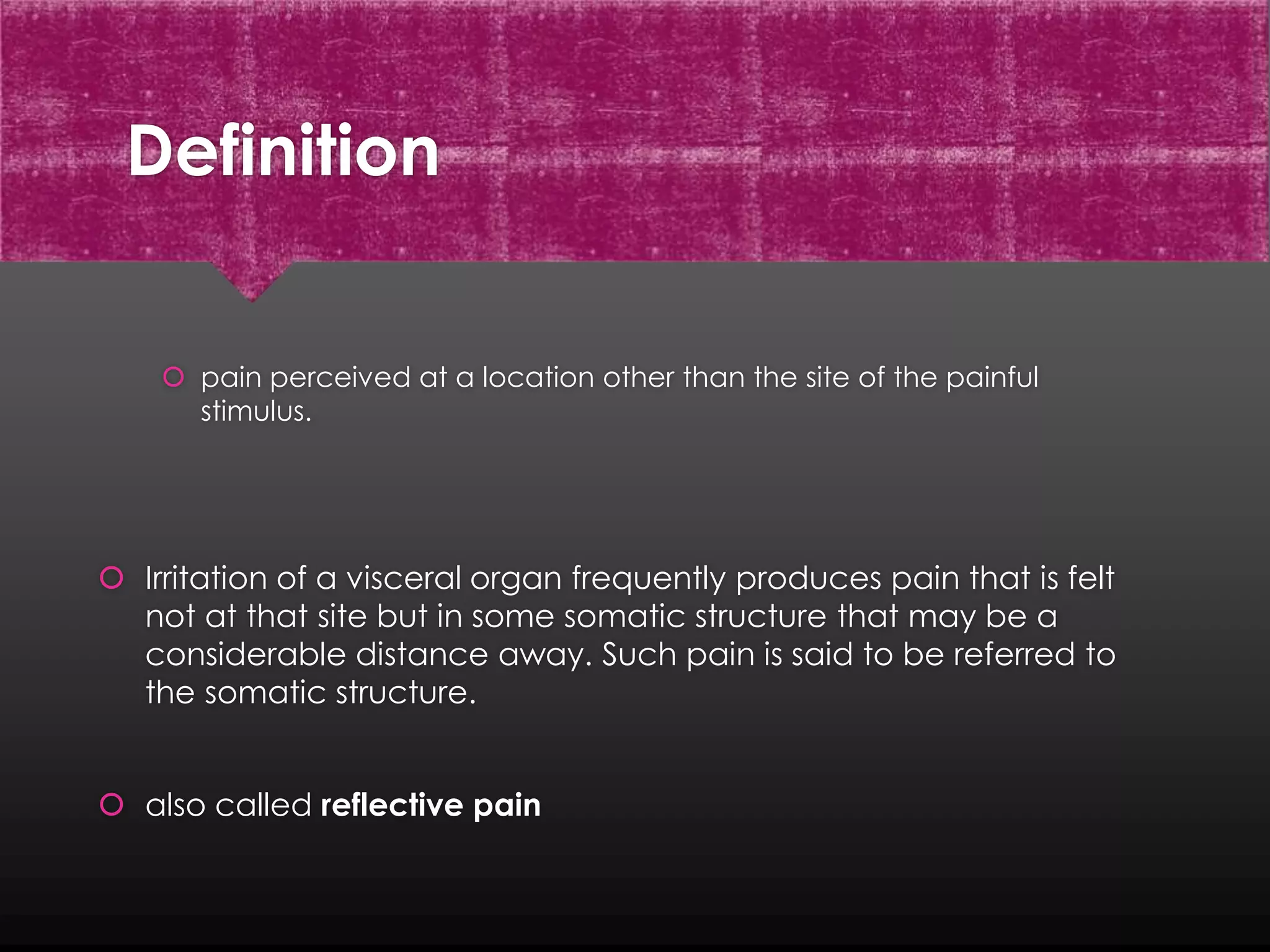 Referred Pain (Physiology Seminar) | PPTX