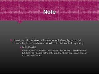 Referred Pain (Physiology Seminar) | PPTX