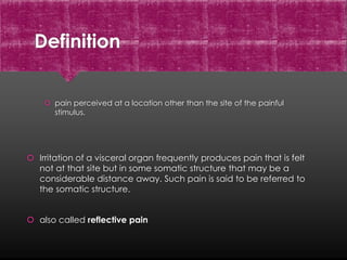 Referred Pain (Physiology Seminar) | PPT